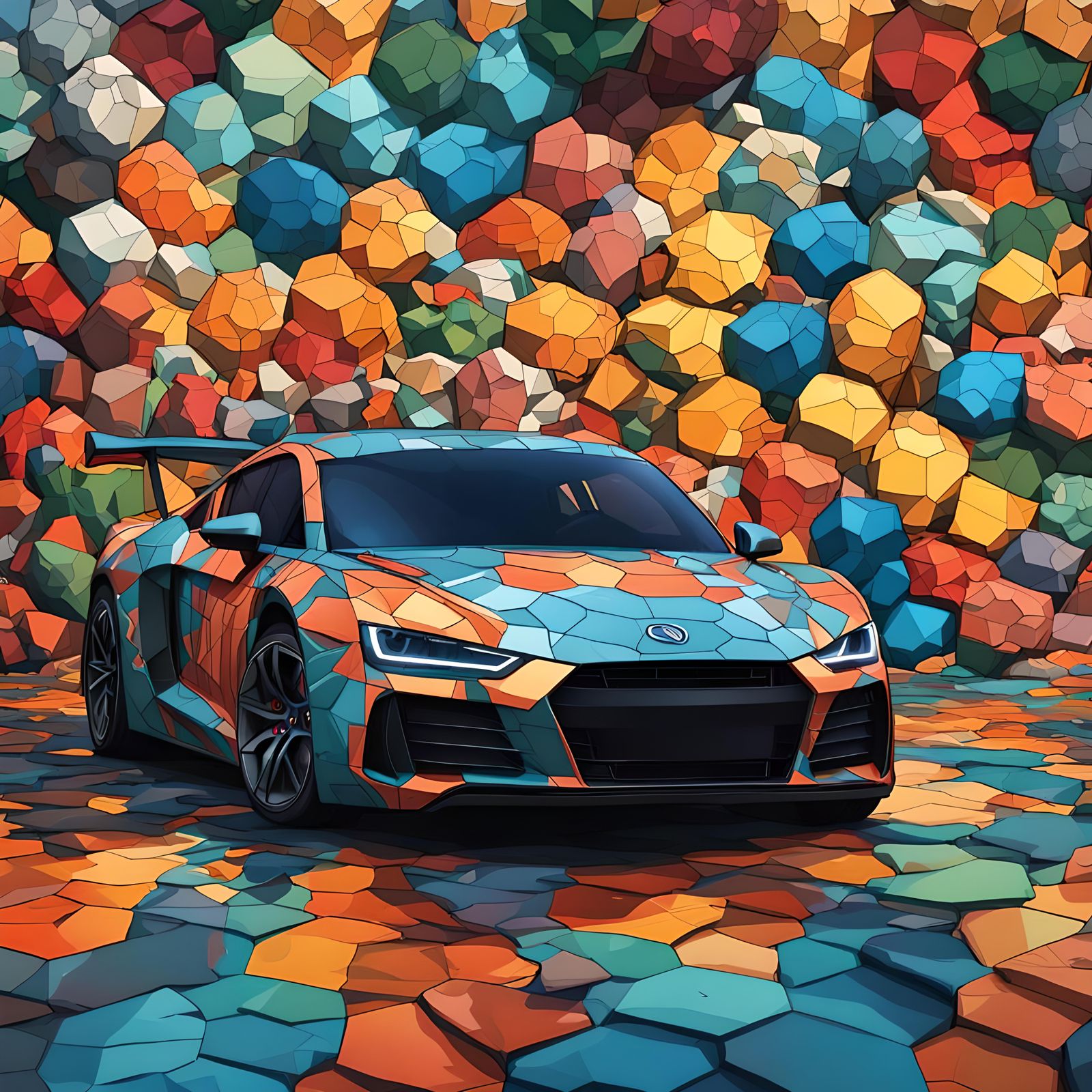 tessellations pattern on car - AI Generated Artwork - NightCafe Creator