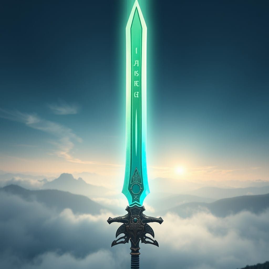 Light green and light blue sword - Ethereal Sword in Iridesc...