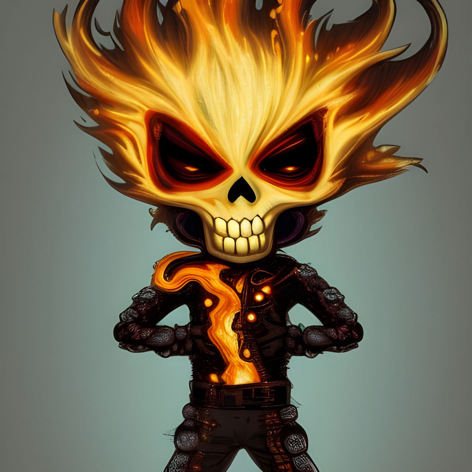 Chibi Ghost Rider - AI Generated Artwork - NightCafe Creator