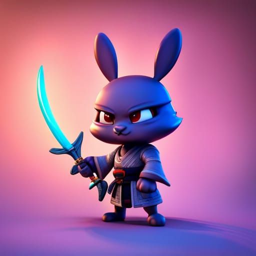 Cute Samurai bunny - AI Generated Artwork - NightCafe Creator