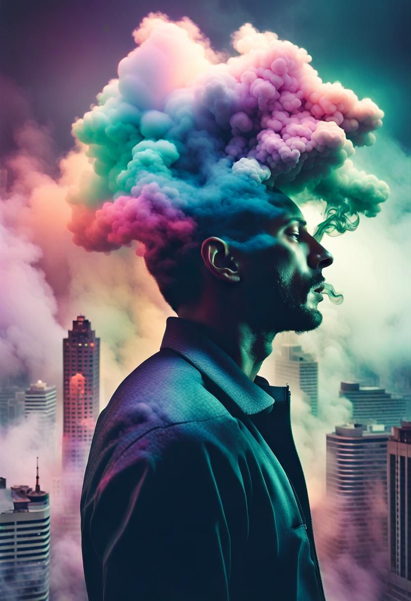 Smoking head - AI Generated Artwork - NightCafe Creator