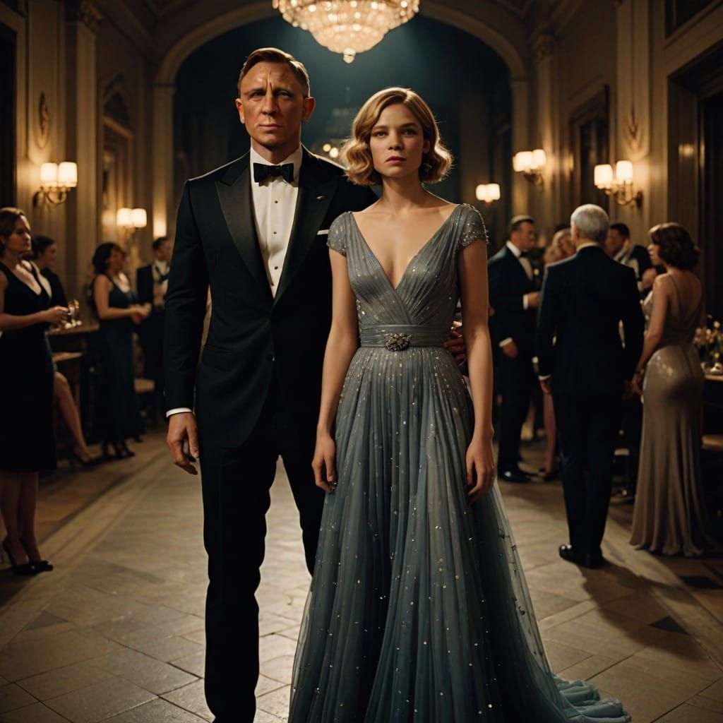 Sultry James Bond Moment in a Classic Film Noir St... - AI Art