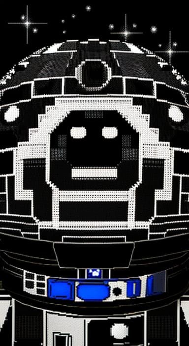Lady R2D2 in a Glitchy 8-Bit Chibi Portrait with M... - AI Art