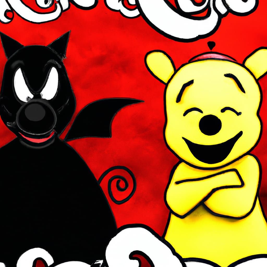 Winnie the Pooh and Satan too - AI Generated Artwork - NightCafe Creator
