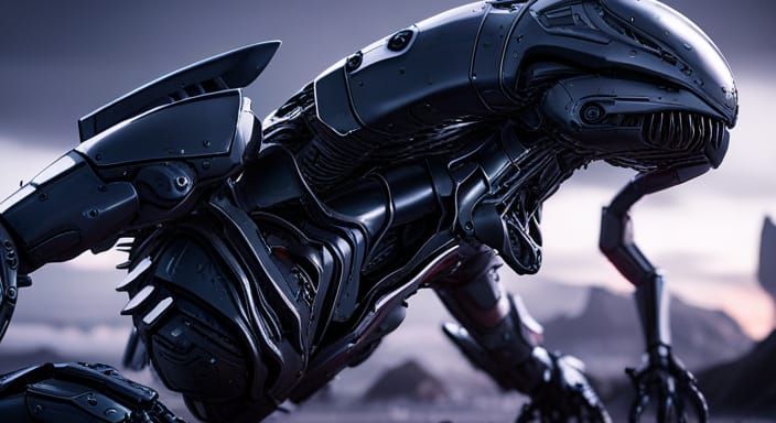 Mechanical Xenomorph - AI Generated Artwork - NightCafe Creator