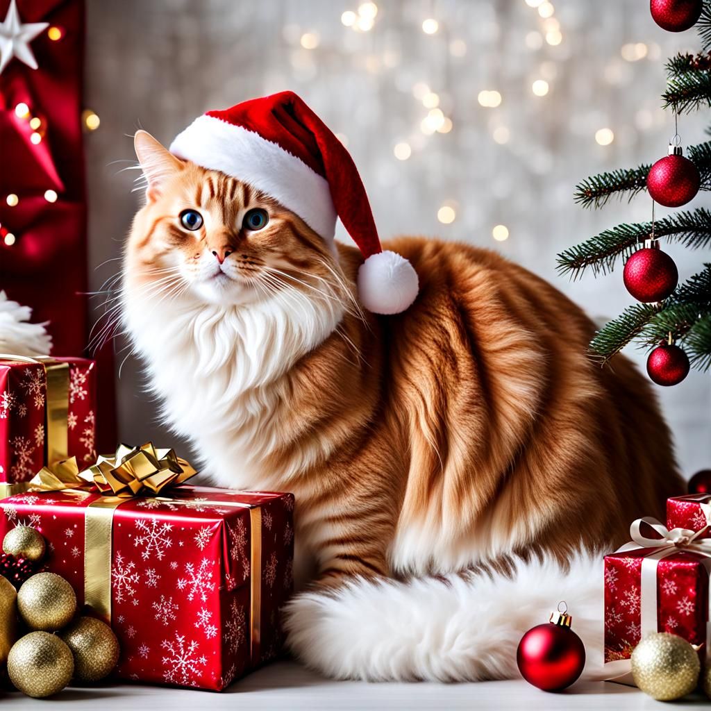Santa's Cat 240504-08 - AI Generated Artwork - NightCafe Creator