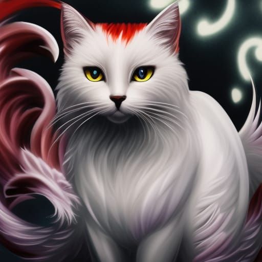 [mythical white cat phoenix ] [white cat as a phoenix] a masterpiece ...