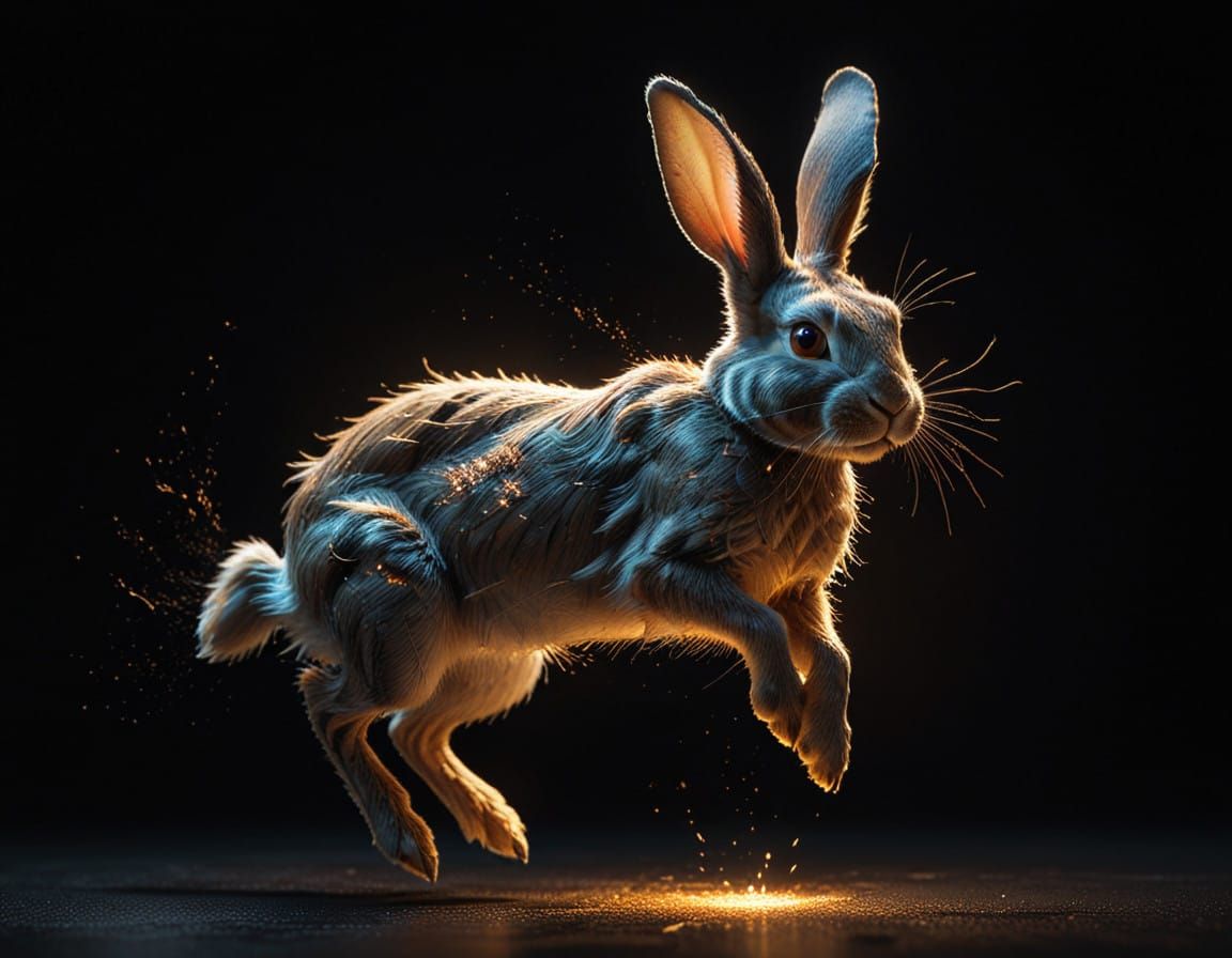 Rabbit, Rabbit January 2025 - Whimsical Rabbit in Ethereal G...