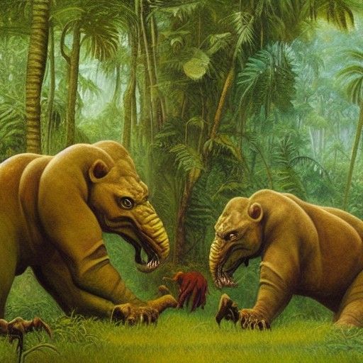 Monster Standoff: I - AI Generated Artwork - NightCafe Creator