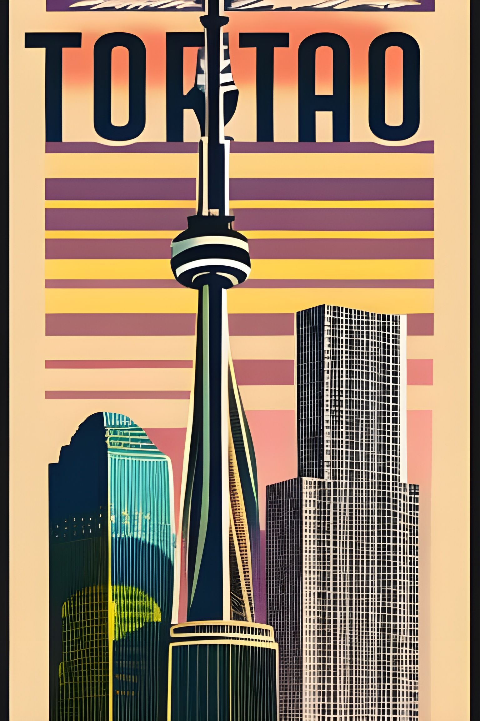 Travel poster “Toronto, Canada” by milka oxana digital illustration ...