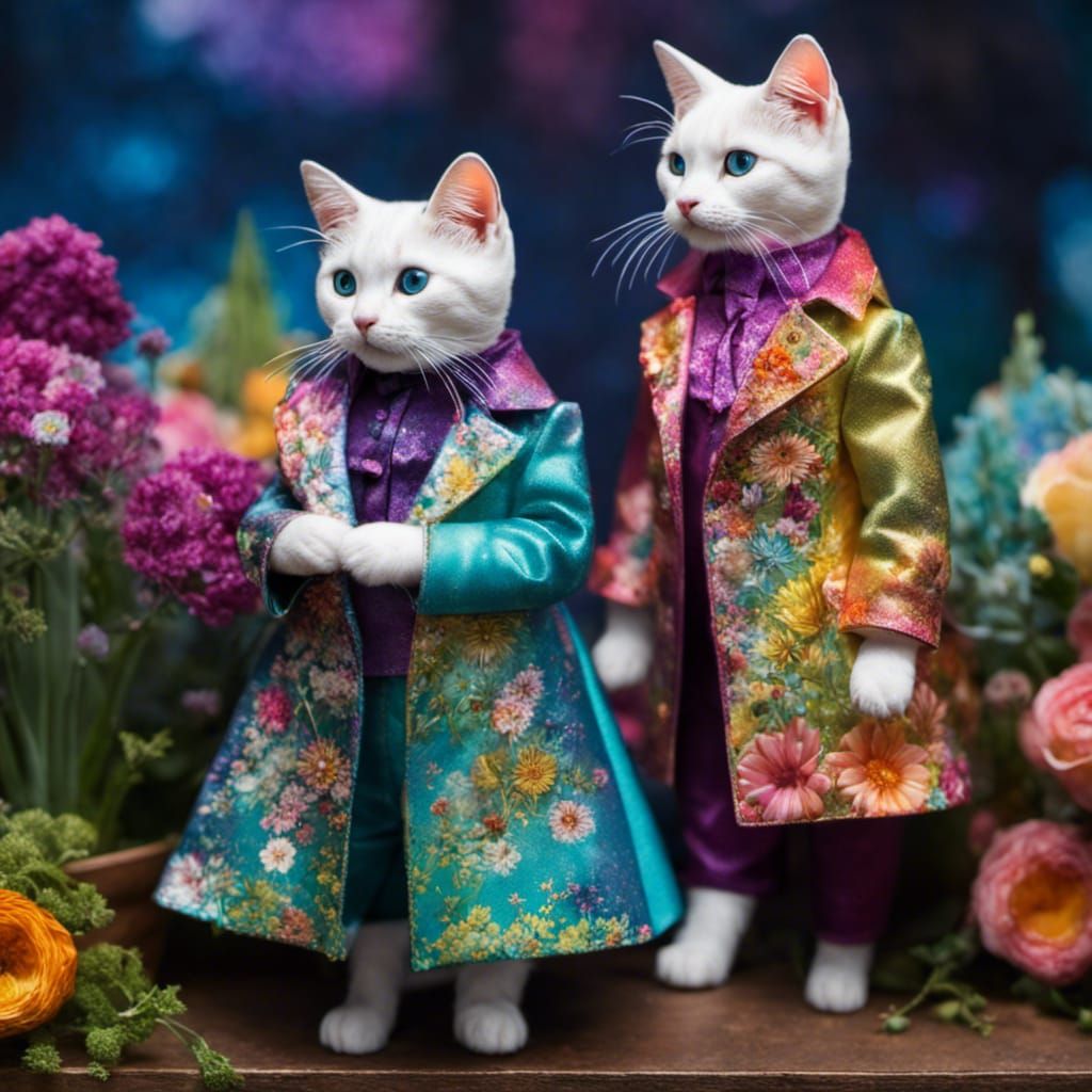 Mrs and Mrs Kitty in the flower shop - AI Generated Artwork - NightCafe ...