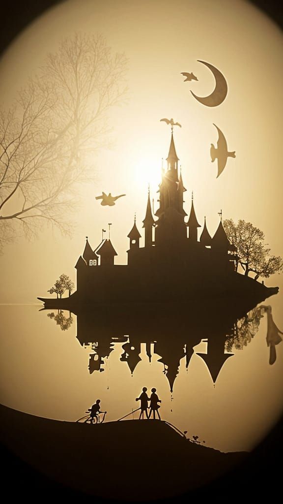 Surreal Double Exposure Scene with Swirling Compos... - AI Art