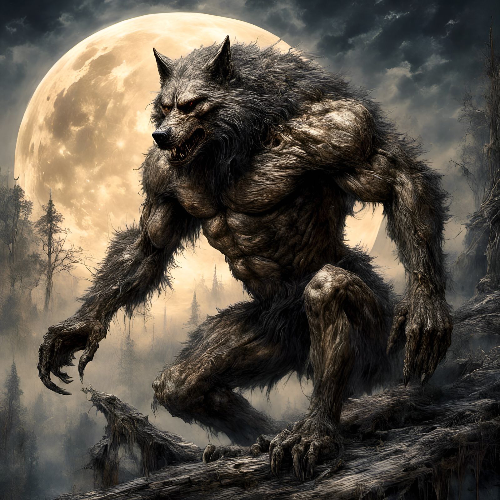 DnD lair - WereWolf - AI Generated Artwork - NightCafe Creator