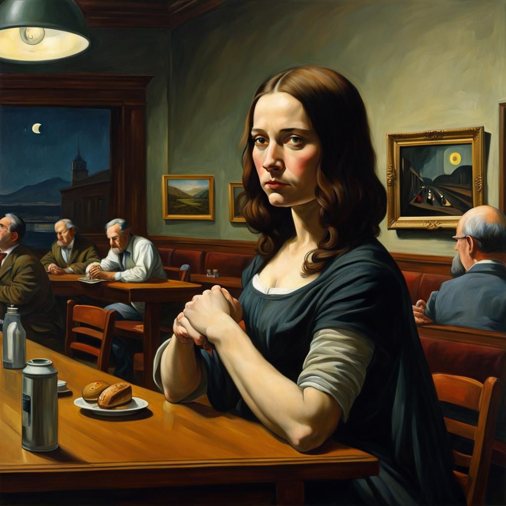 Realistic Fusion of The Mona Lisa and Edward Hoppe... - AI Art