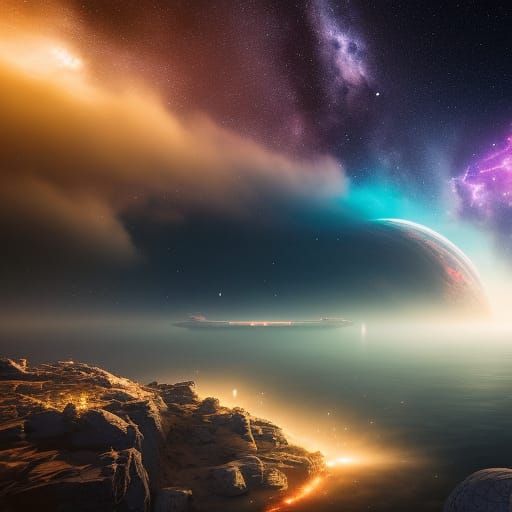 Cosmic creature in the sea, photorealistic, 4k, octane render ...