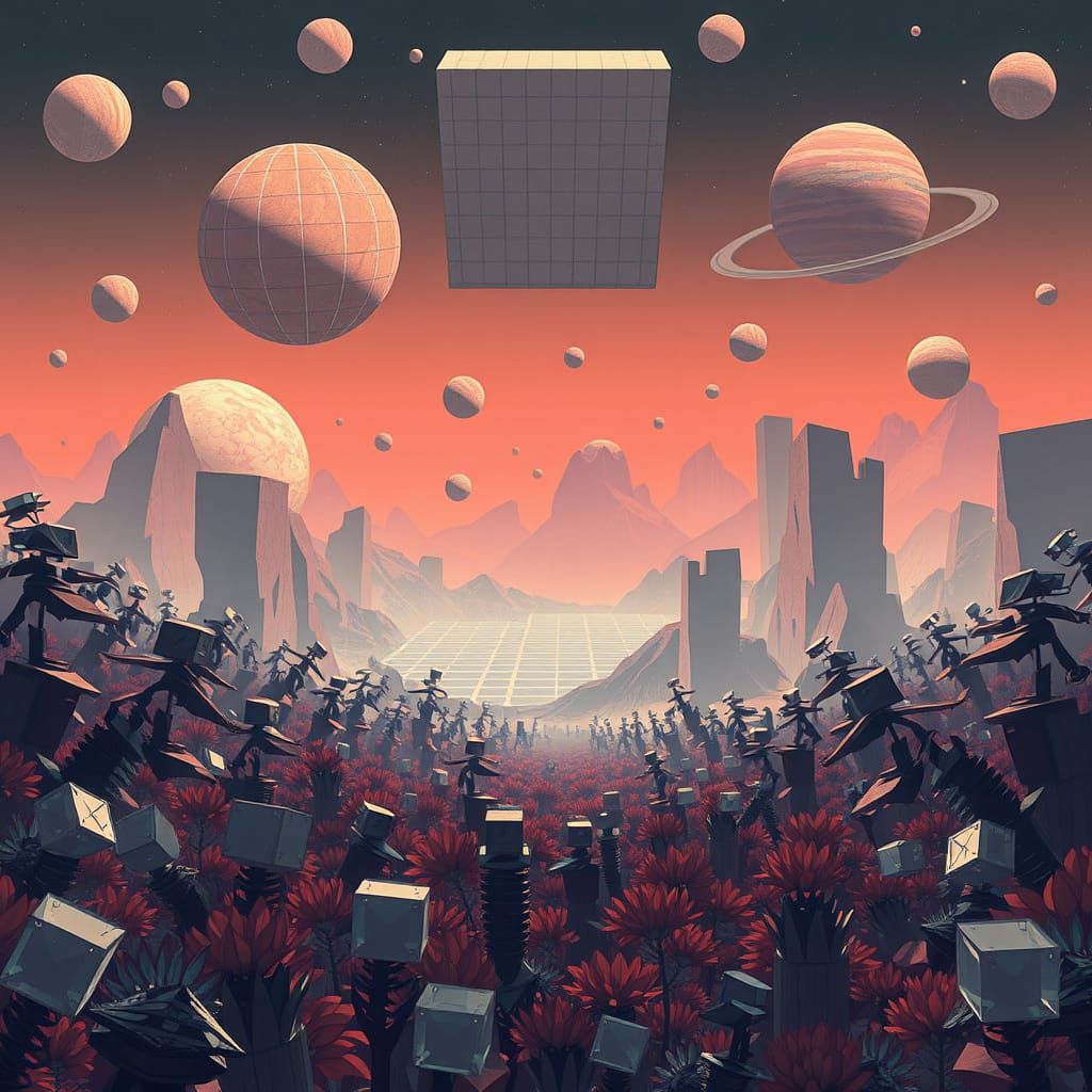 a world where everything is square. There are strange square-shaped ...