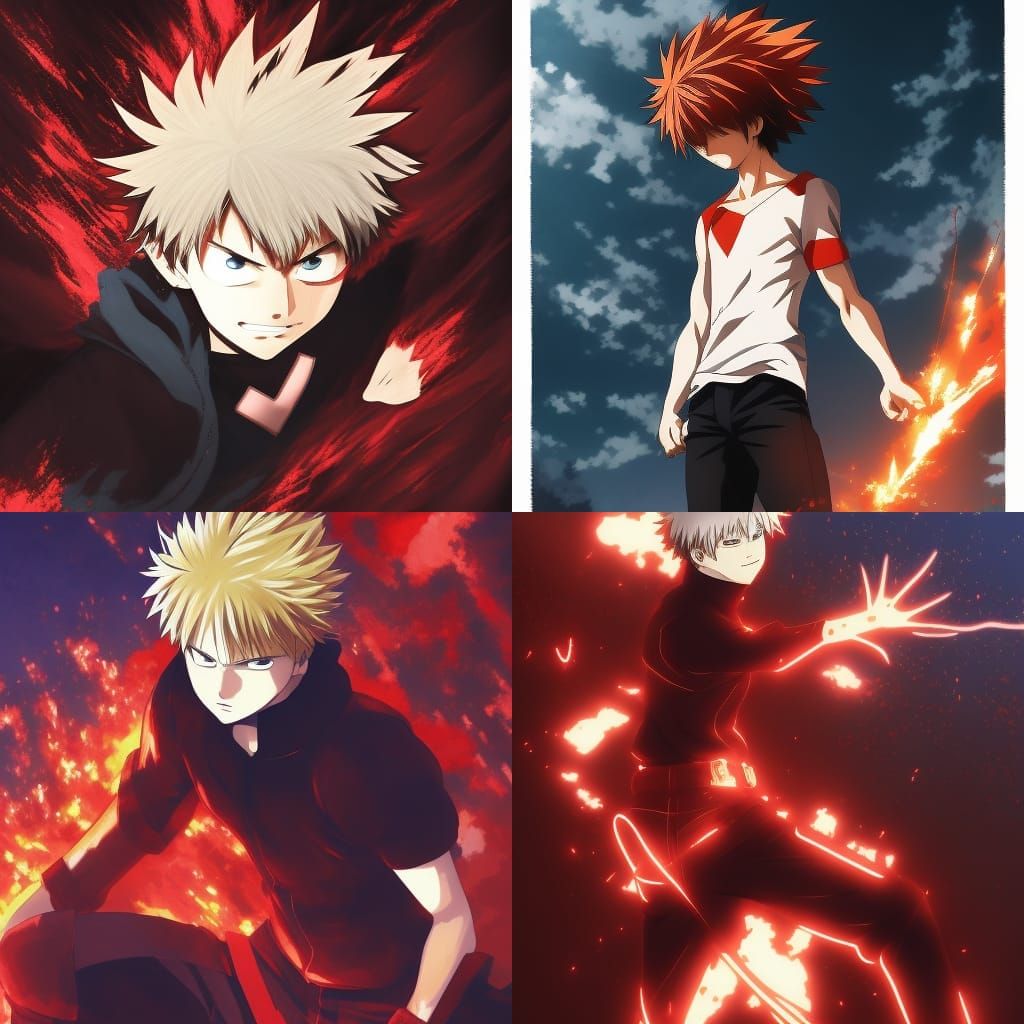 Katsuki Bakugo Anime Key Visual, by Makoto Shinkai, Deep Color ...