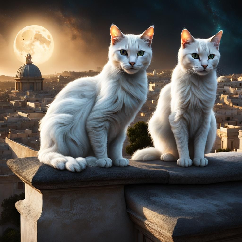 Night Cats Fantasy 16 - AI Generated Artwork - NightCafe Creator
