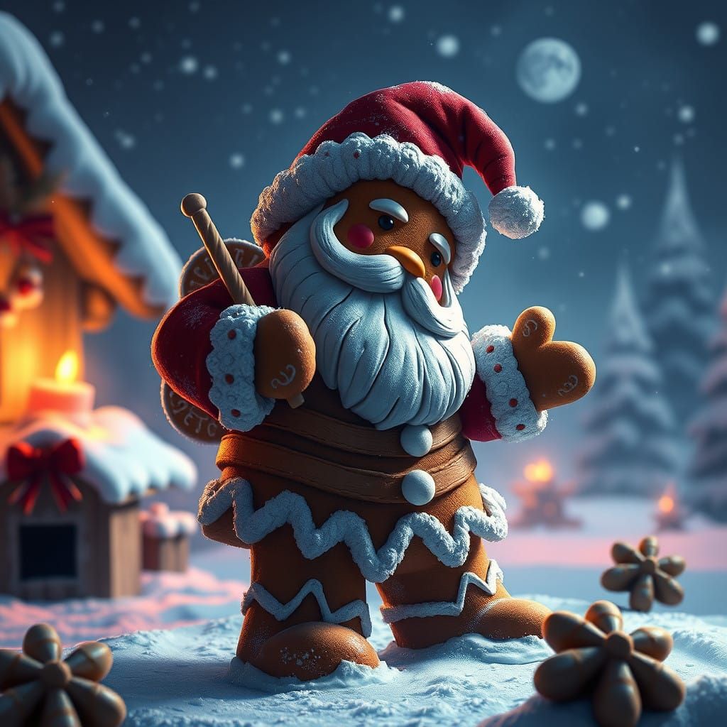 Draw a Santa Claus gingerbread man - Surreal Santa Claus Gin...