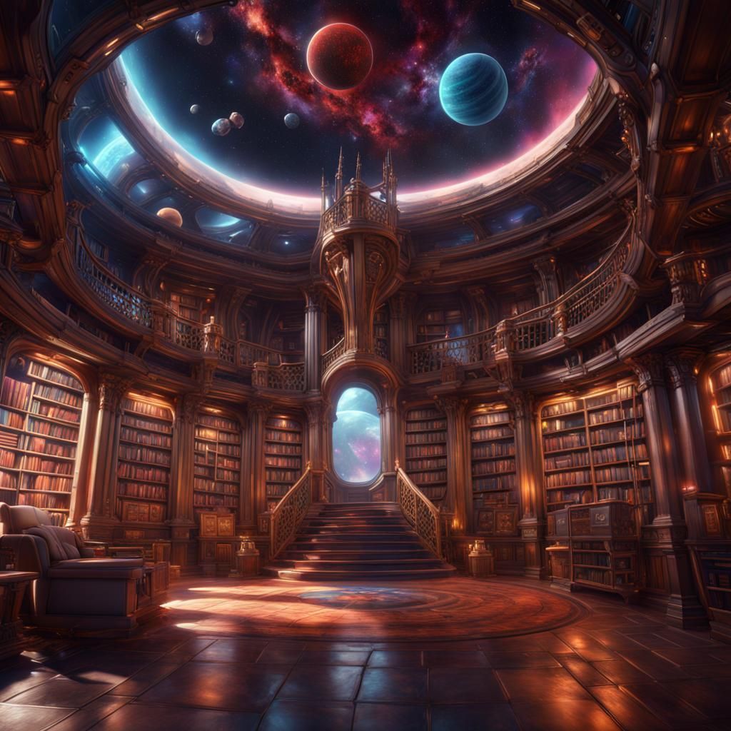 Cosmic library - AI Generated Artwork - NightCafe Creator
