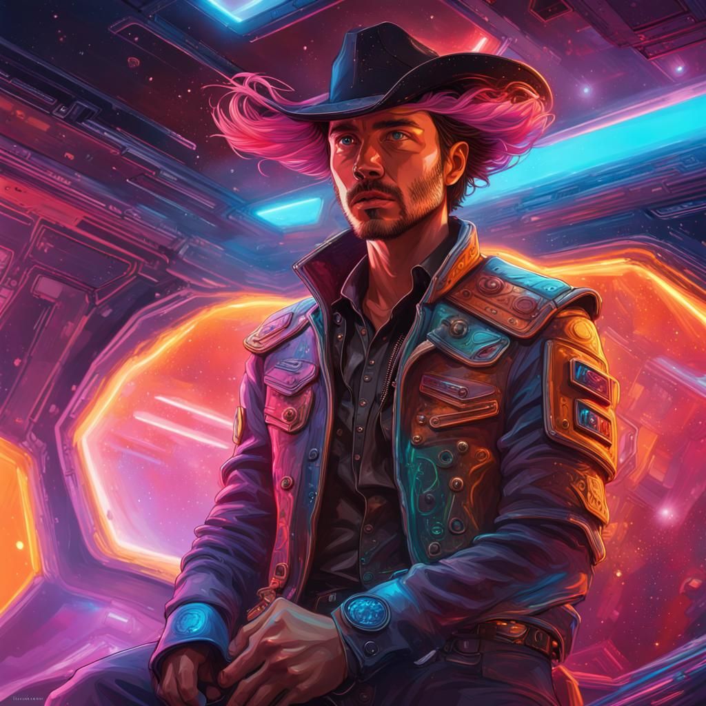 Space Cowboy in his Space Machine - AI Generated Artwork - NightCafe ...