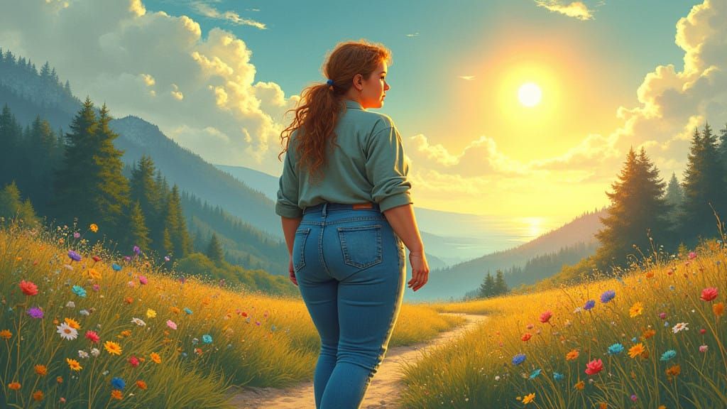 Moving Forward - Woman Embarks on Whimsical Journey Through ...