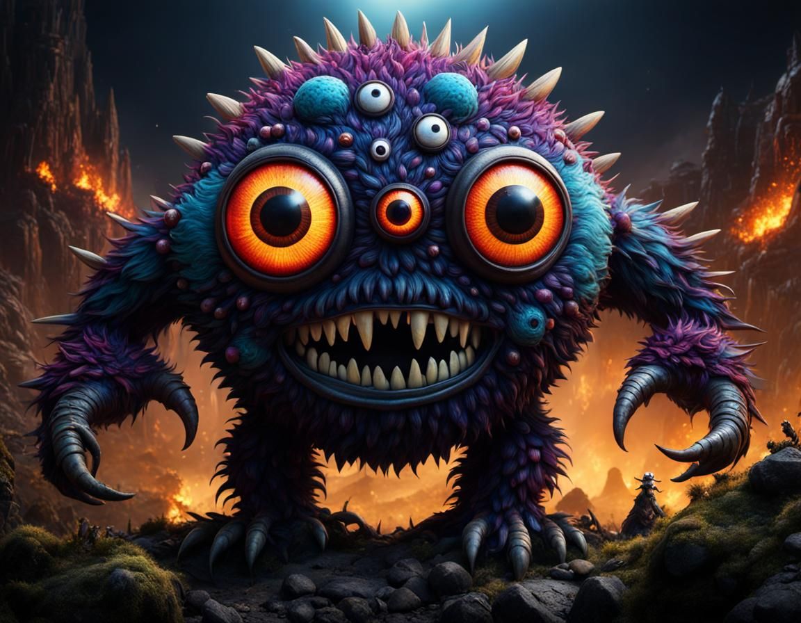 monster made entirely of googly eyes , masterpiece detailed matte ...