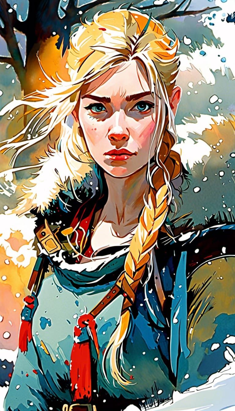 portrait, snowfall - AI Generated Artwork - NightCafe Creator