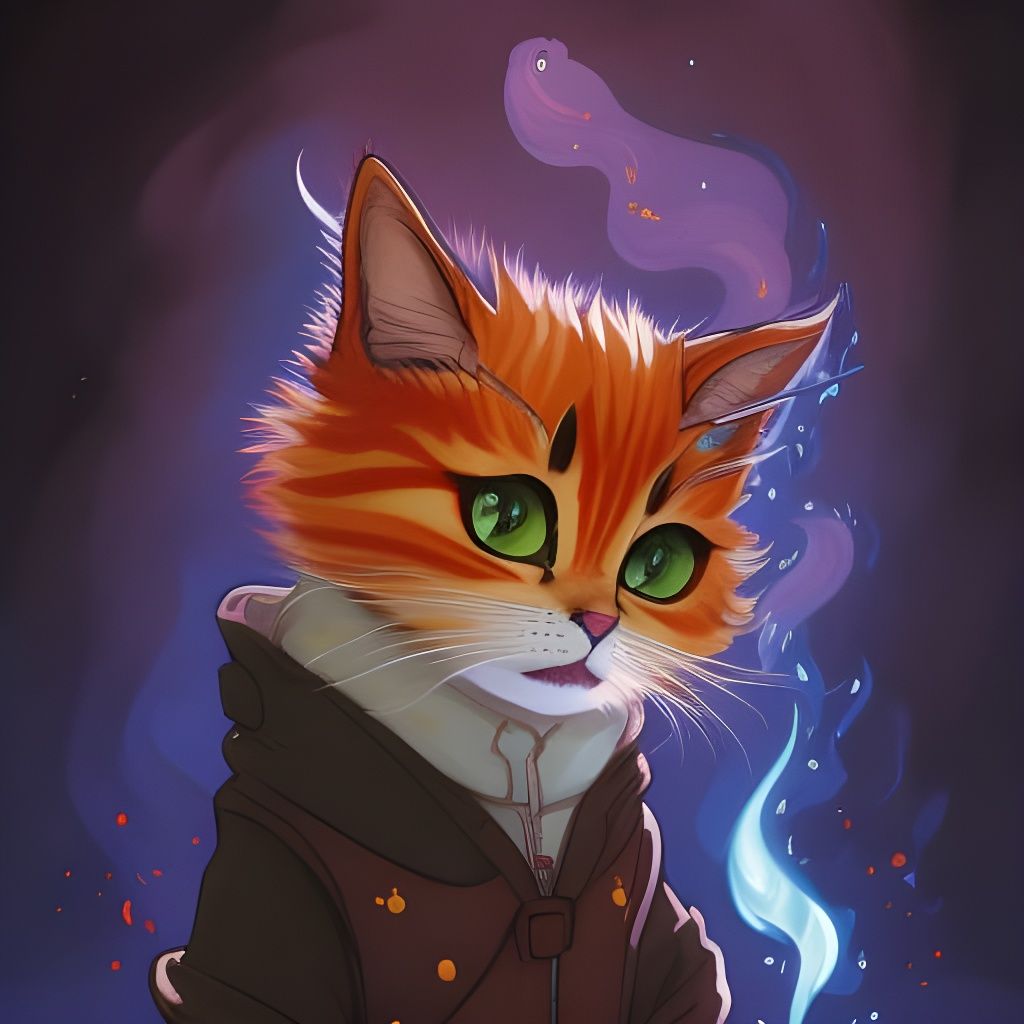 Cat who's power had awakened - AI Generated Artwork - NightCafe Creator
