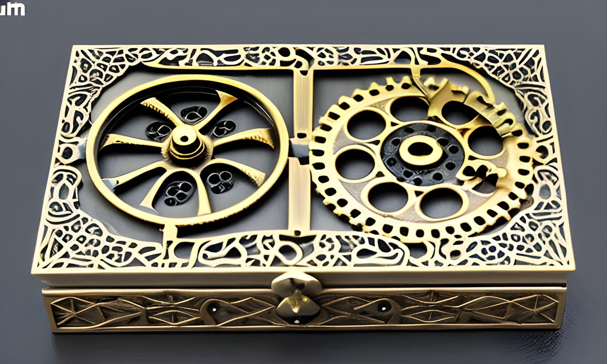 Brass SteamPunk Mechanical Gears Secret Jewelry Box 3 : r/nightcafe