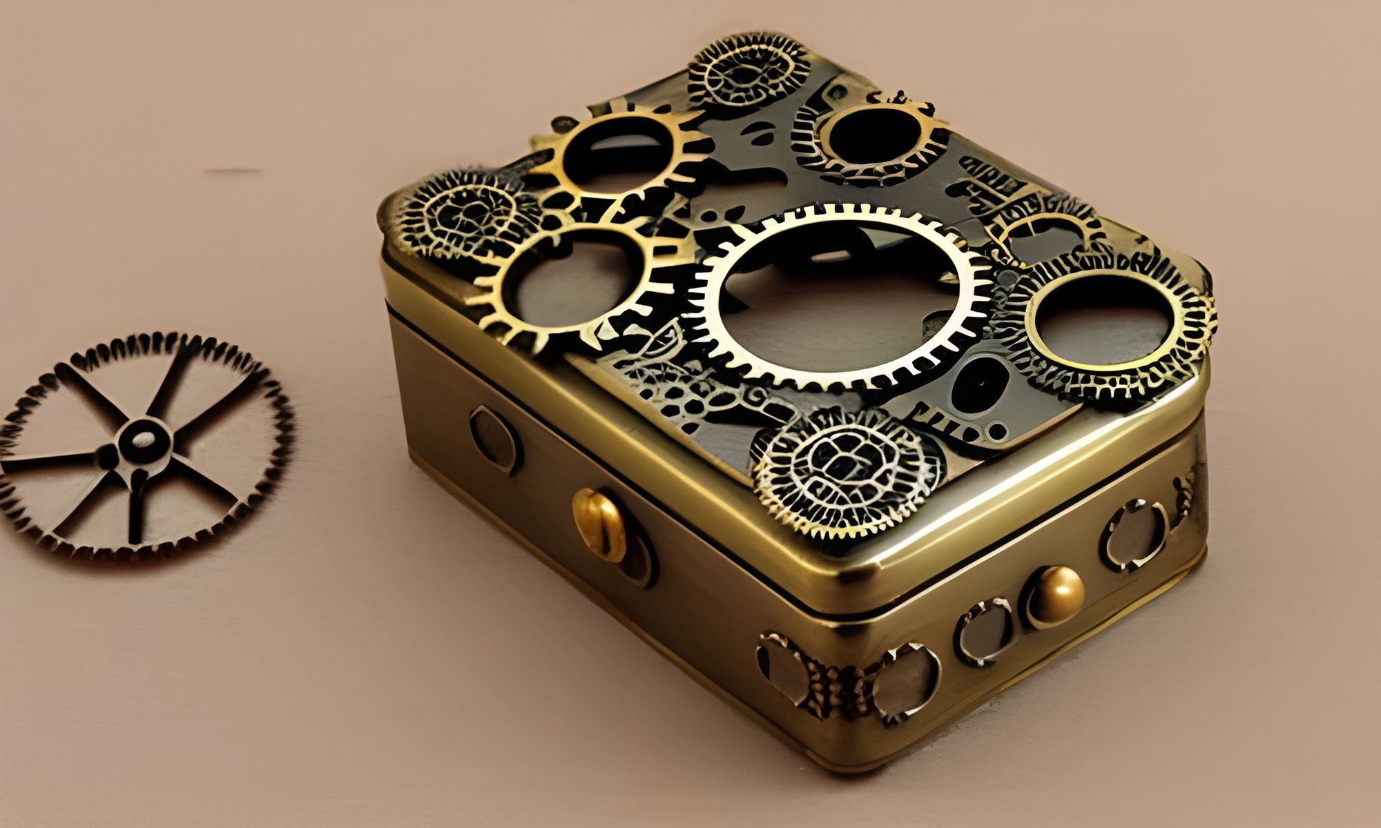 Brass SteamPunk Mechanical Gears Secret Jewelry Box 4 : r/nightcafe