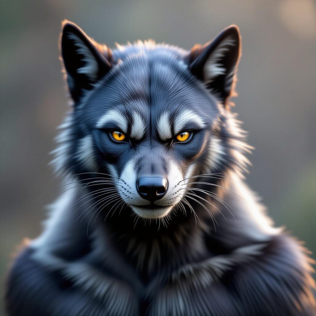 Realistic Wolverine Portrait in Natural Setting - AI Art