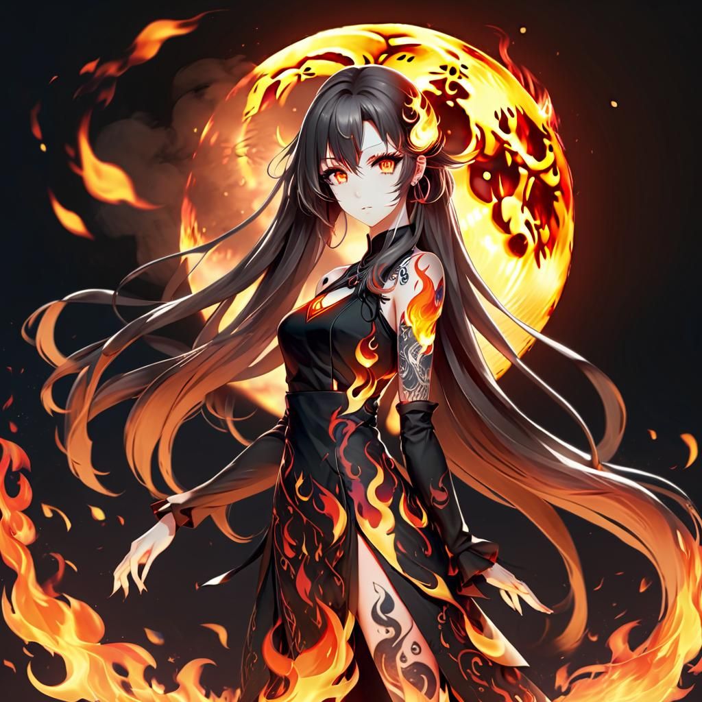 Fire moon II - AI Generated Artwork - NightCafe Creator