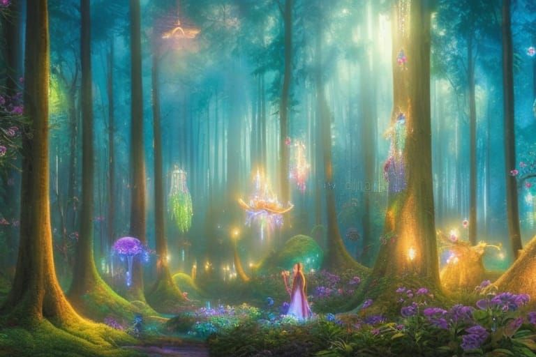 Enchanted Forest with watermark - AI Generated Artwork - NightCafe Creator