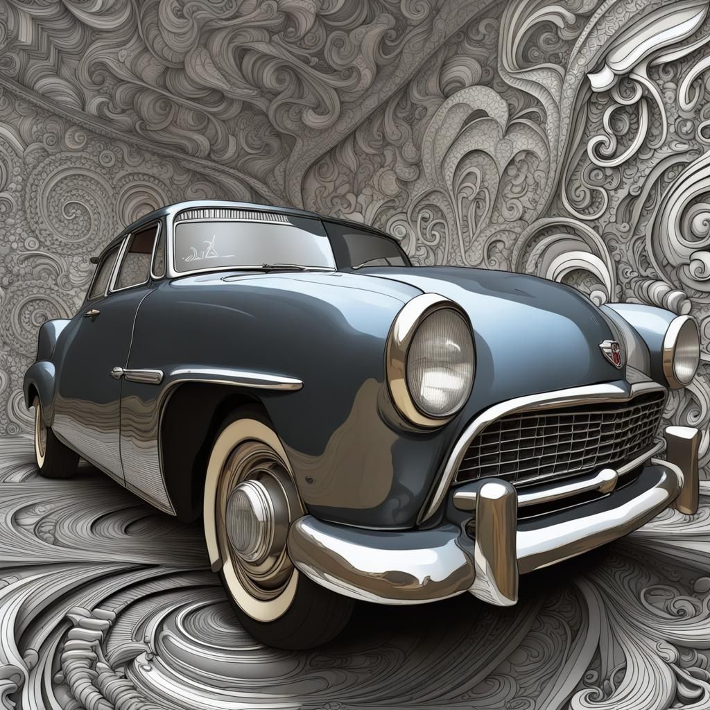 oldtimer in special garage - AI Generated Artwork - NightCafe Creator