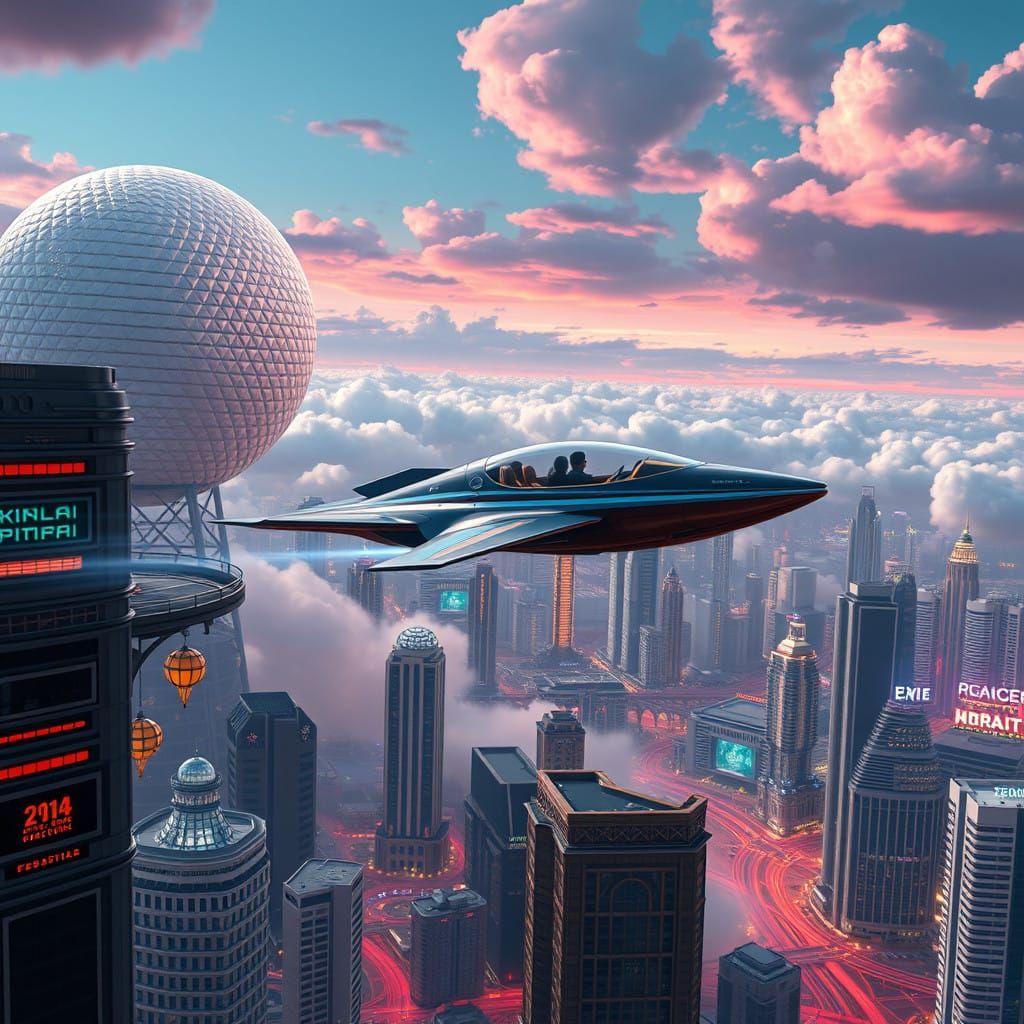 Sleek Futuristic Flying Cars Meet the Robin Dons i... - AI Art