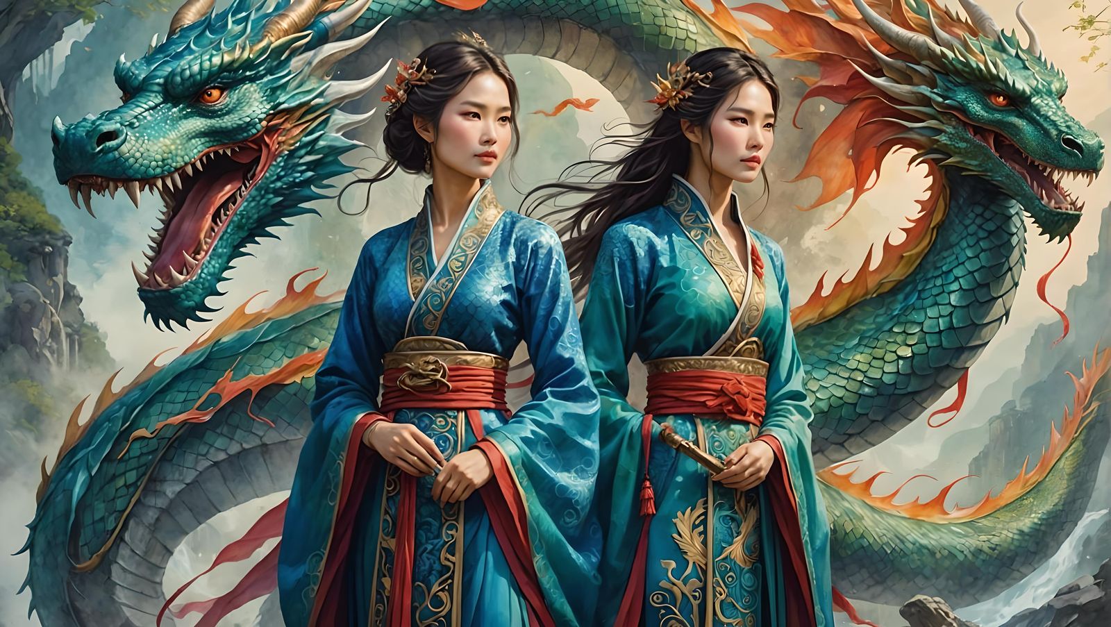 Dragons and their beautiful Owners - AI Generated Artwork - NightCafe ...