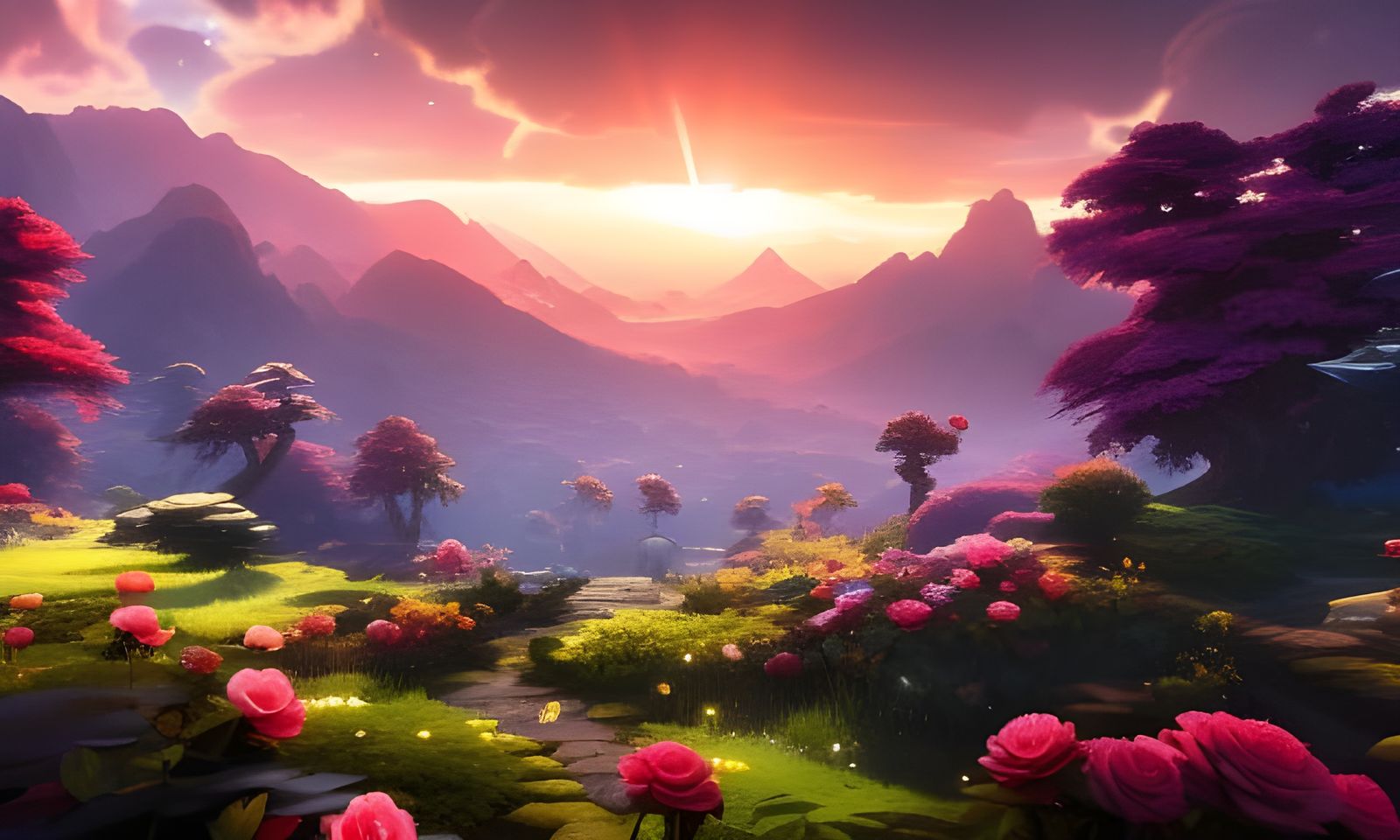 Rose Sunset - AI Generated Artwork - NightCafe Creator