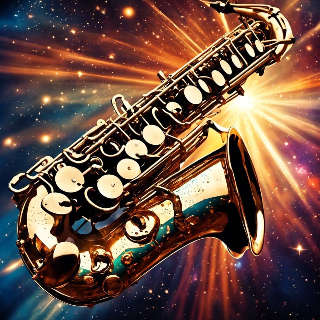 Cosmic saxophone - AI Generated Artwork - NightCafe Creator