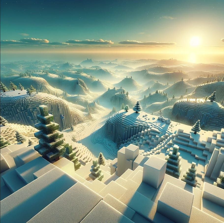 Winter's Majesty: A Snow-Capped Minecraft Summit - AI Generated Artwork ...