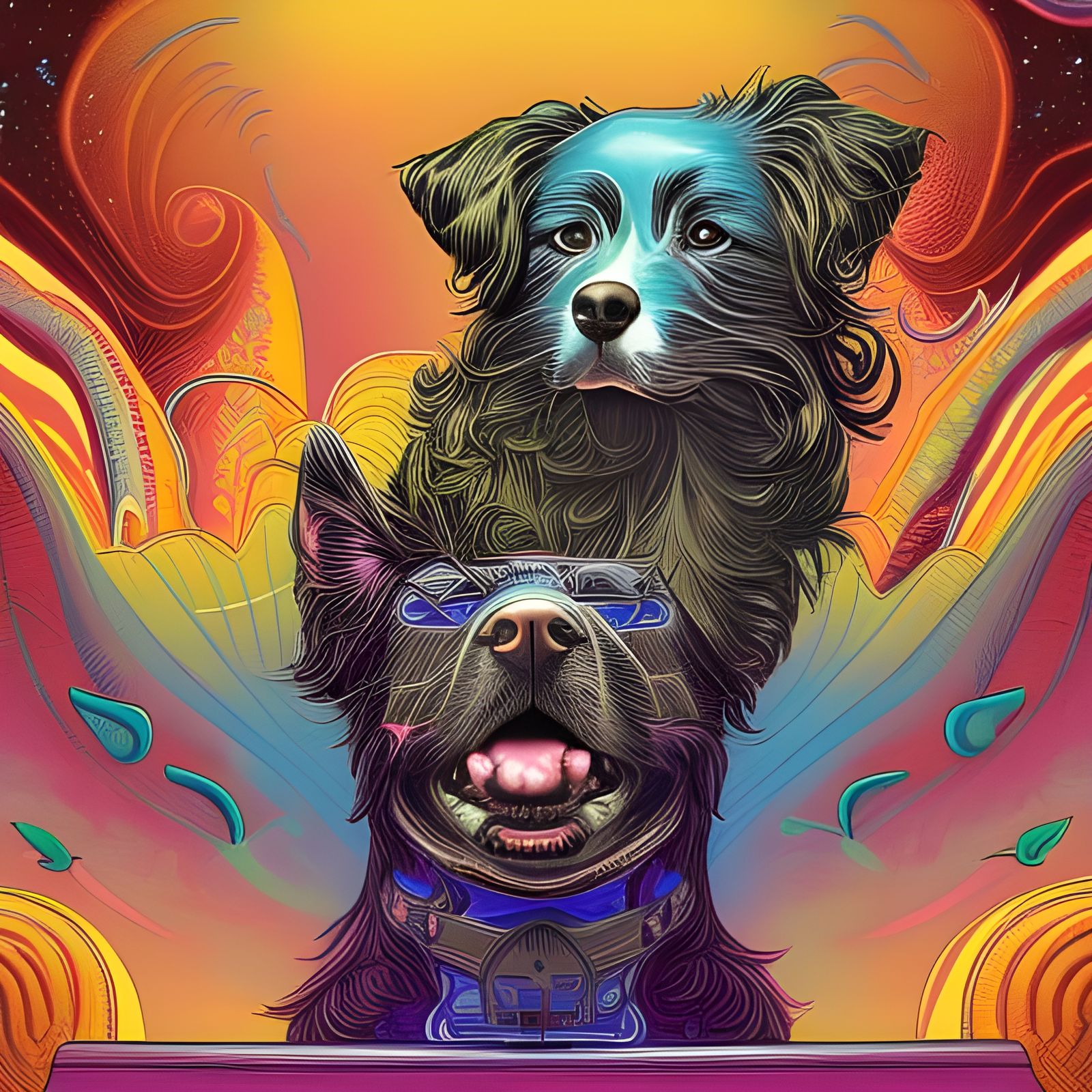 Psychedelic dog mind - AI Generated Artwork - NightCafe Creator
