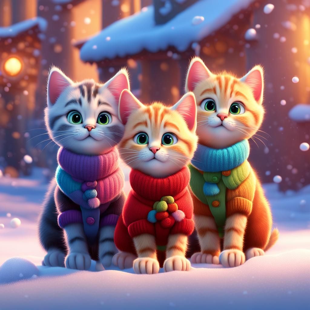Three Little Kittens Have No Mittens . . . - AI Generated Artwork ...