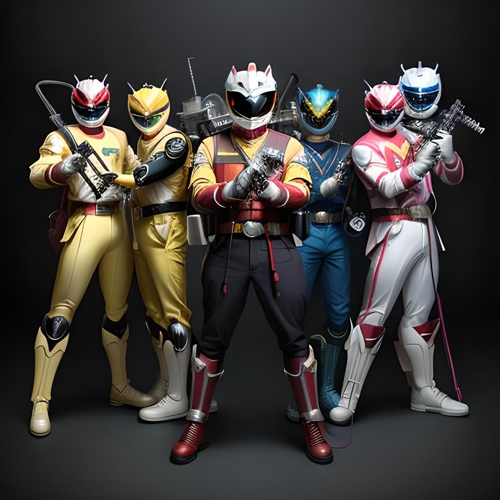 The Ghost Busters as Power Rangers, full power ranger armor and helmets ...