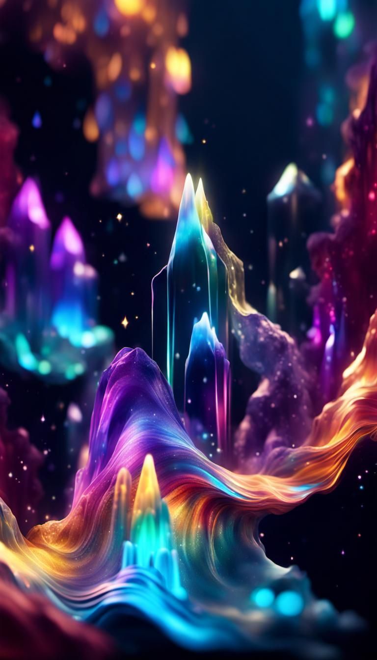 Enchanted Magic light flow Cosmic prism 3D ethereal lights magic ink ...