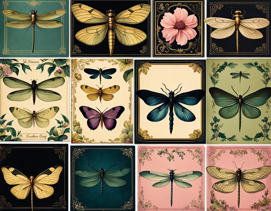 More DragonFly Ephemera for Junk Journaling and Scrapbooking - AI ...