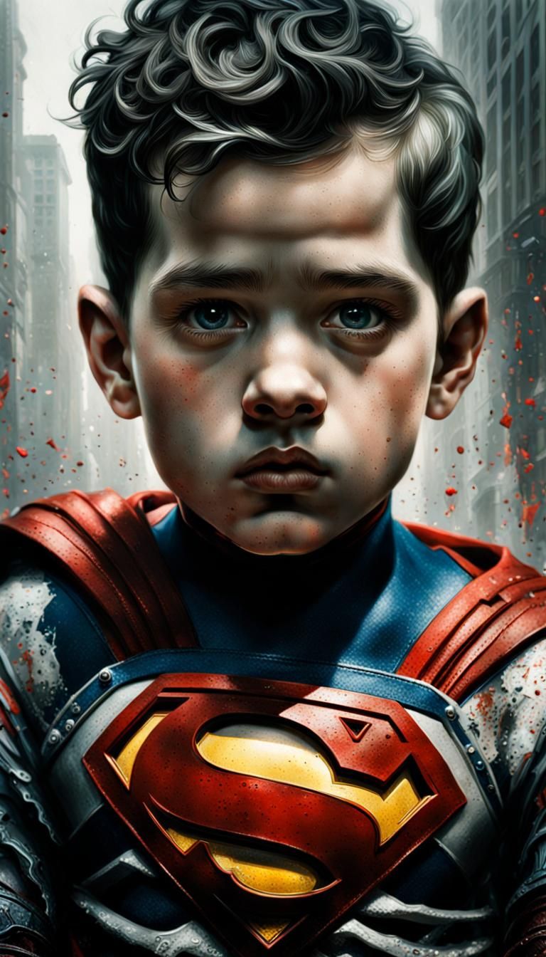 Extremely detailed portrait of Superboy as a toddler:: Extremely ...