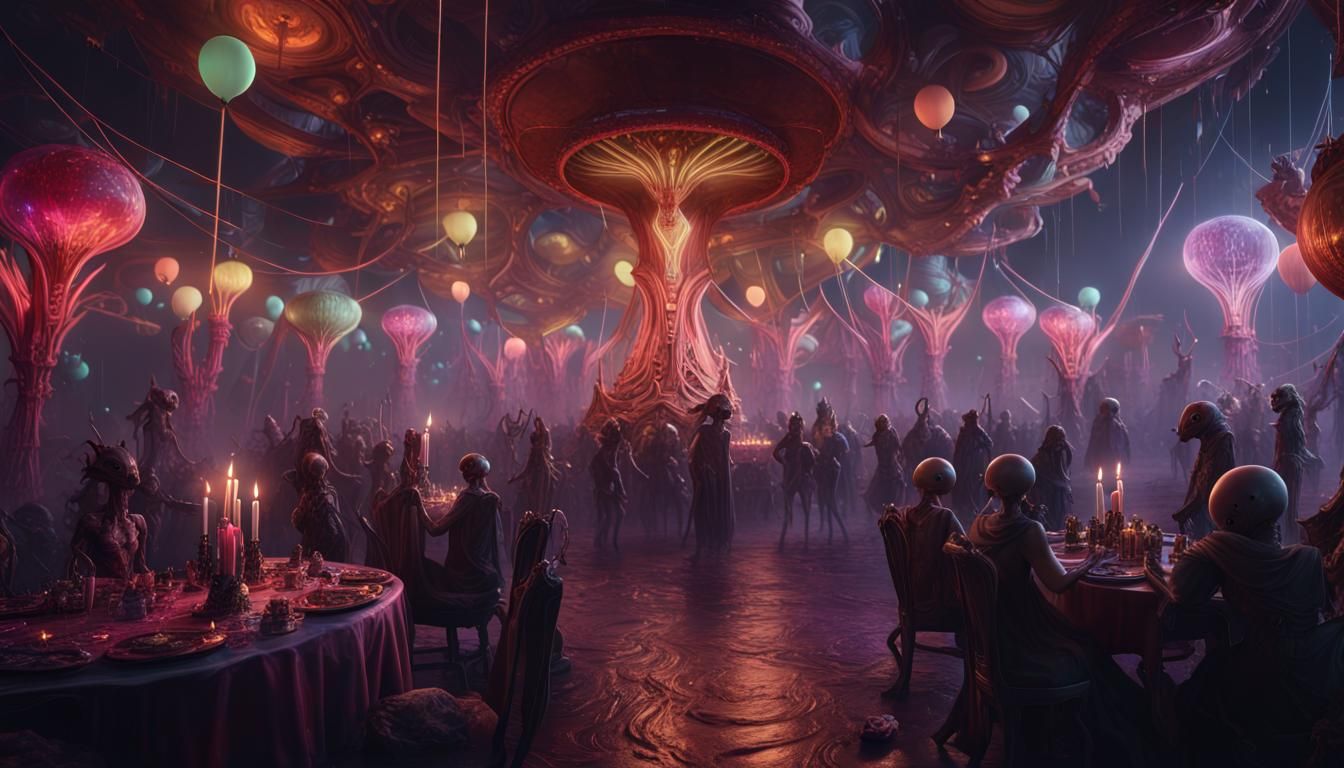 Alien Birthday Party - AI Generated Artwork - NightCafe Creator