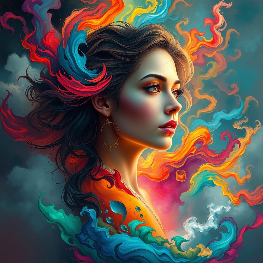 she paints herself with infinite hues