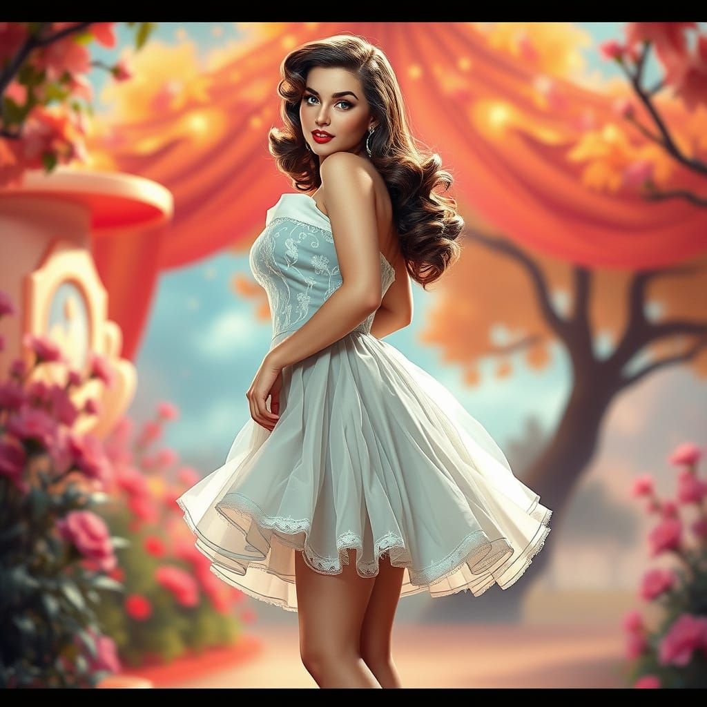 the most attractive Gil Elvgren art with 1950s min... - AI Art