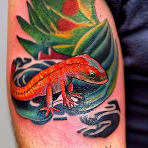 Salamander Tattoo III - AI Generated Artwork - NightCafe Creator
